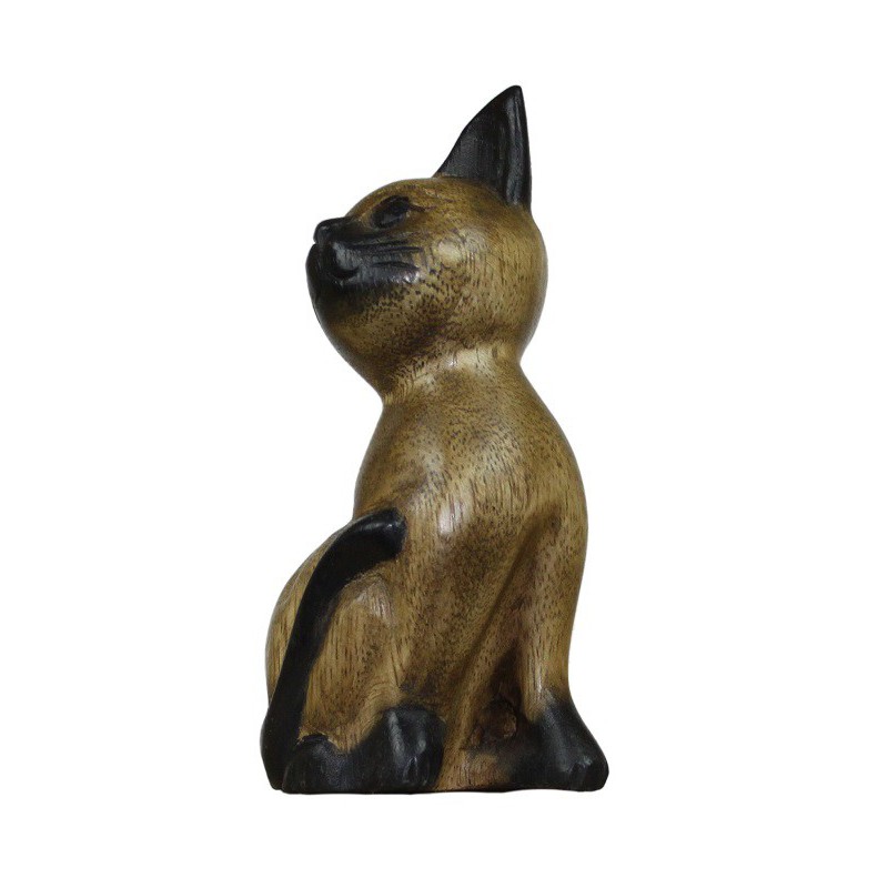 Statuette CHAT ASSIS DE CÔTÉ